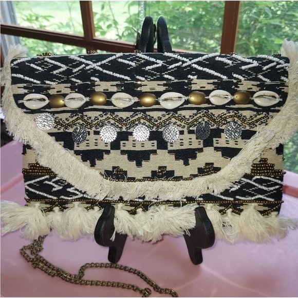 Express | Bags | Express Boho Black And Cream Crossbody Bagnwot | Poshmark